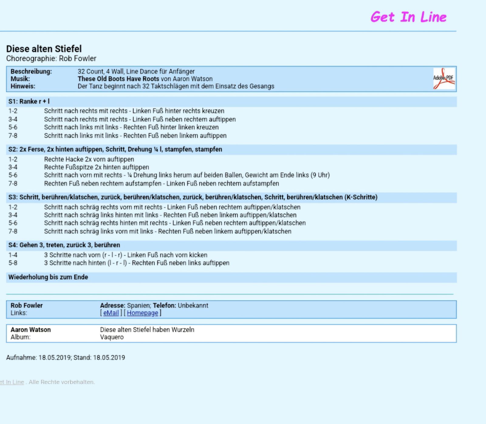 Dance-Sheet von Brigitte: Link